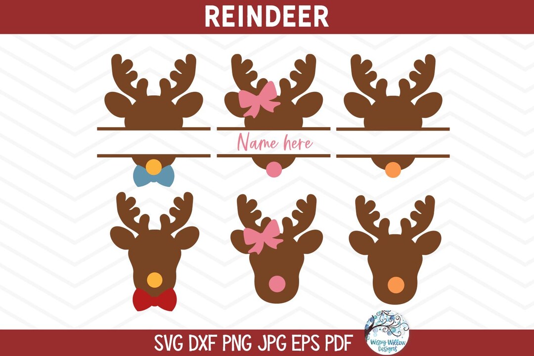Reindeer SVG File Bundle for Cricut, Boy and Girl Reindeer, Christmas ...
