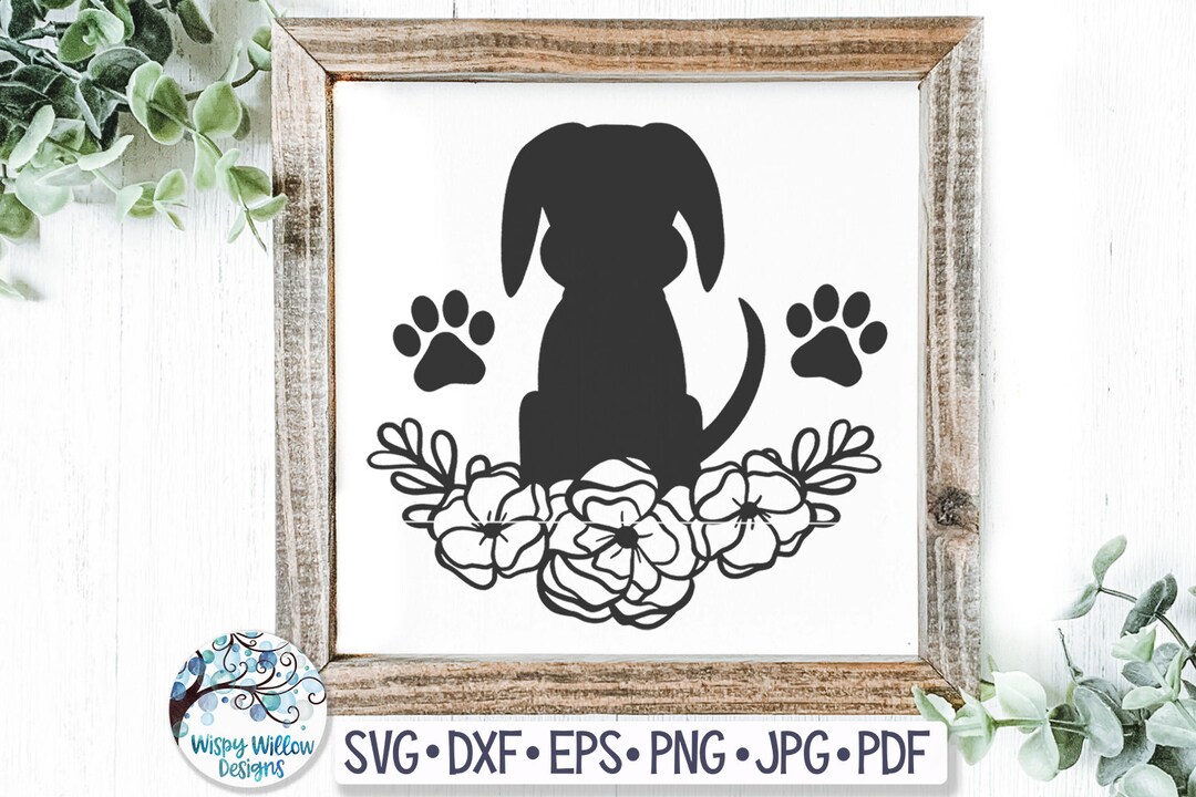Dog With Flowers SVG, Floral Dog Svg, Dog and Flowers, Girl Dog, Dog ...