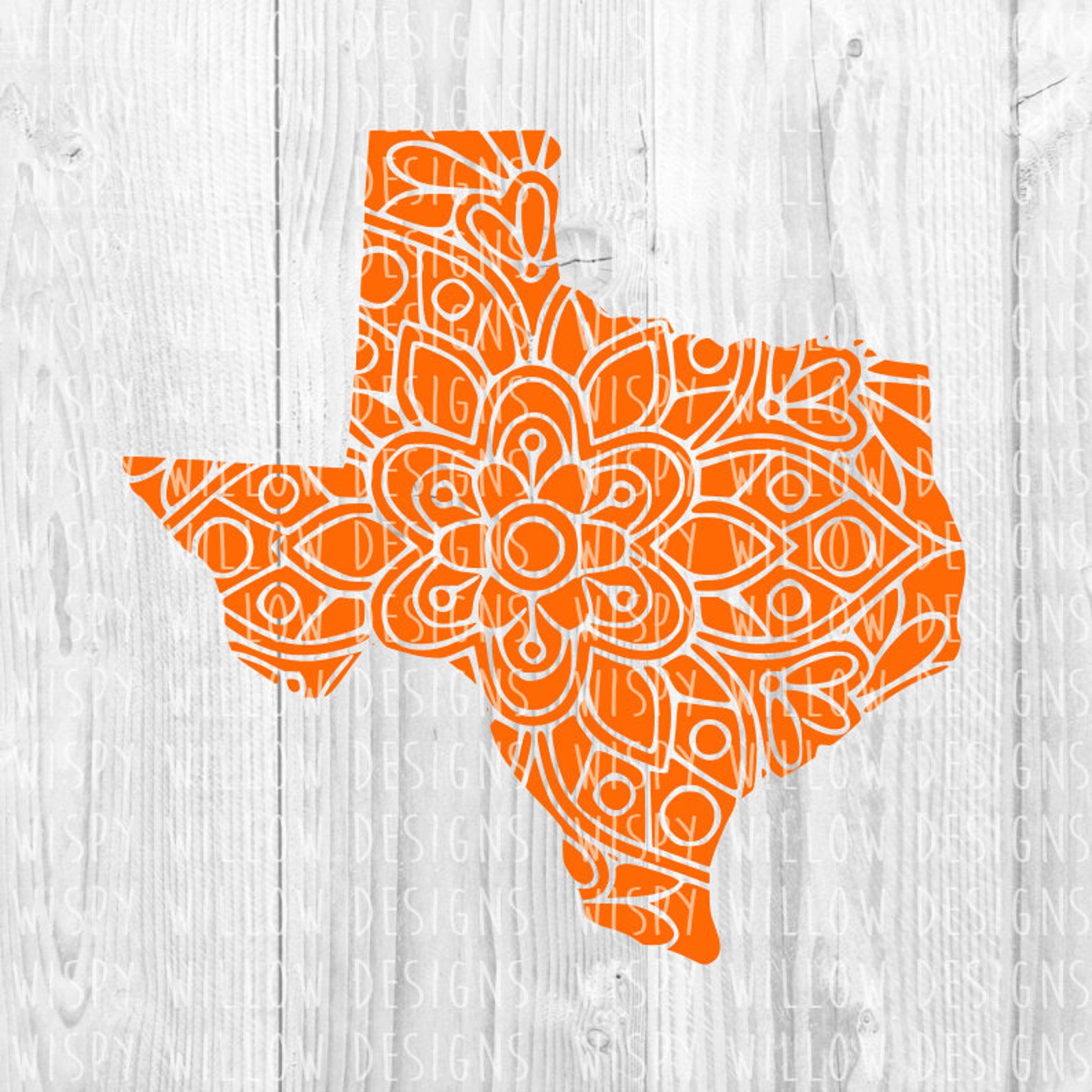 Texas Floral Mandala SVG DXF pdf png Digital Download File | Etsy