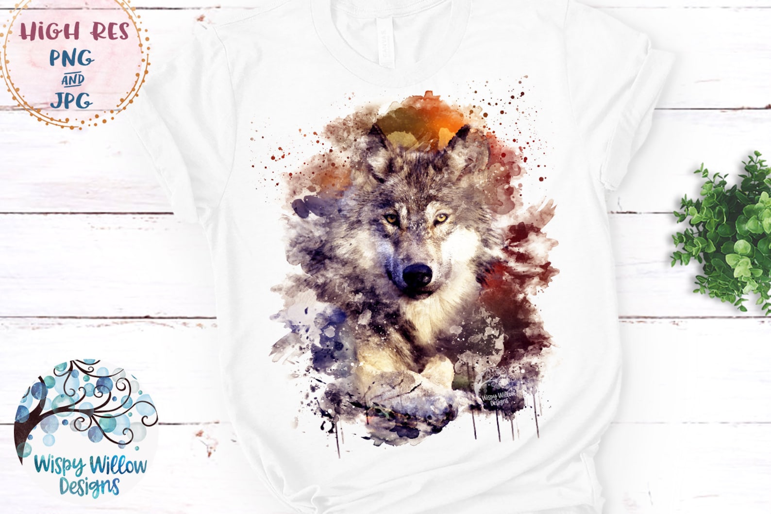 Watercolor Wolf Painting PNG Sublimation JPG Wolf Face - Etsy