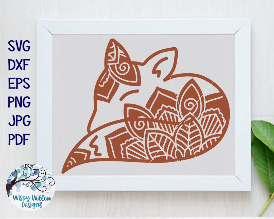 Fox Mandala SVG, Animal Mandala Svg for Cricut, Fox Zentangle, Cute ...