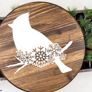 Winter Cardinal SVG, DXF, PNG, Snowflake Cardinal Svg, Bird on Branch ...
