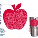 Apple Mandala SVG, Dxf, Png, Jpg, Apple Zentangle SVG, Teacher Svg ...