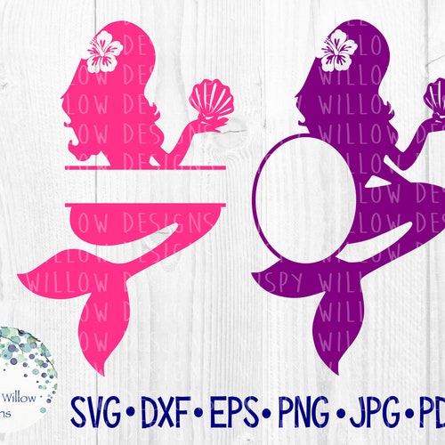 Split Monogram SVG/DXF/PNG Split Mermaid Alphabet Digital - Etsy