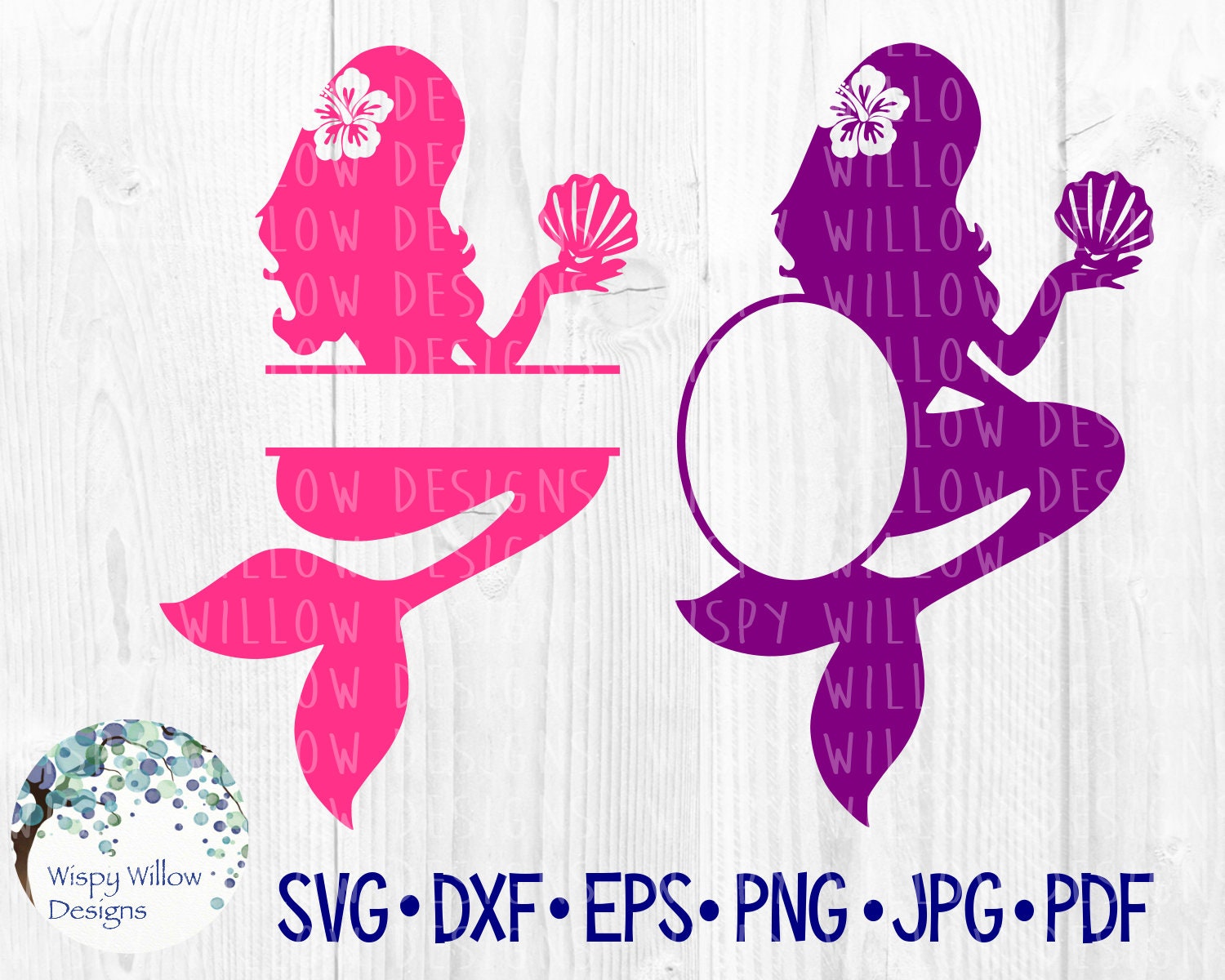 Mermaid Name Frame SVG for Cricut Summer Beach Monogram - Etsy
