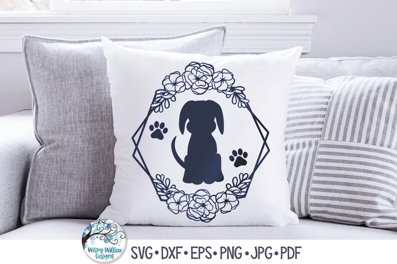 Dog With Flowers SVG Dog Silhouette With Flowers Floral Dog - Etsy