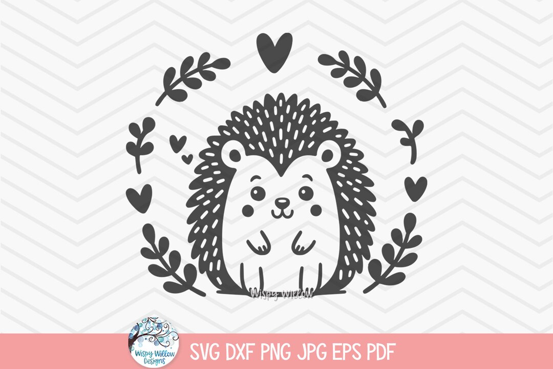 Hedgehog SVG for Cricut, Baby Hedgehog Drawing, Cute Woodland Forest ...
