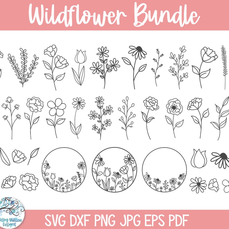 Spring Flower Svg Doodle - Etsy