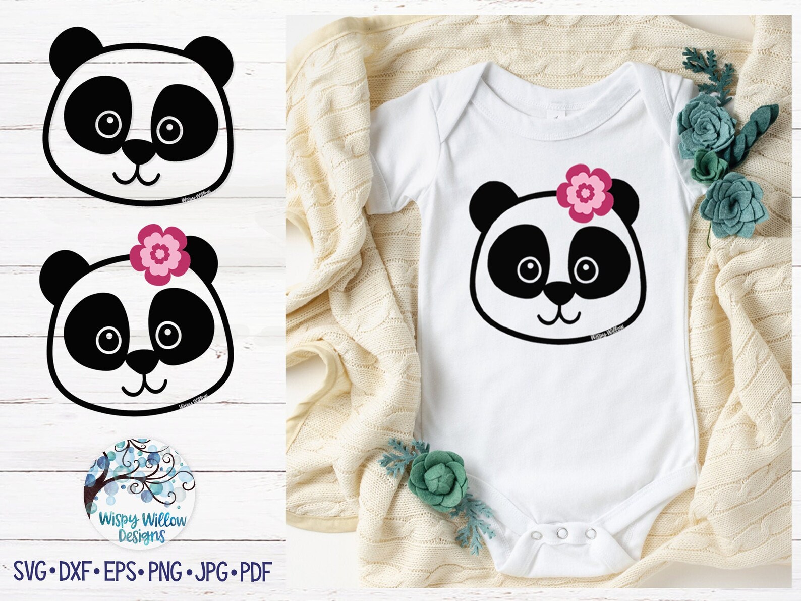 Panda Girl and Boy SVG DXF Png Cute Panda SVG Girl Panda - Etsy