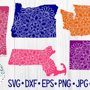 50 States Mandala SVG Bundle, USA Mandala for Cricut, 50 States SVG ...