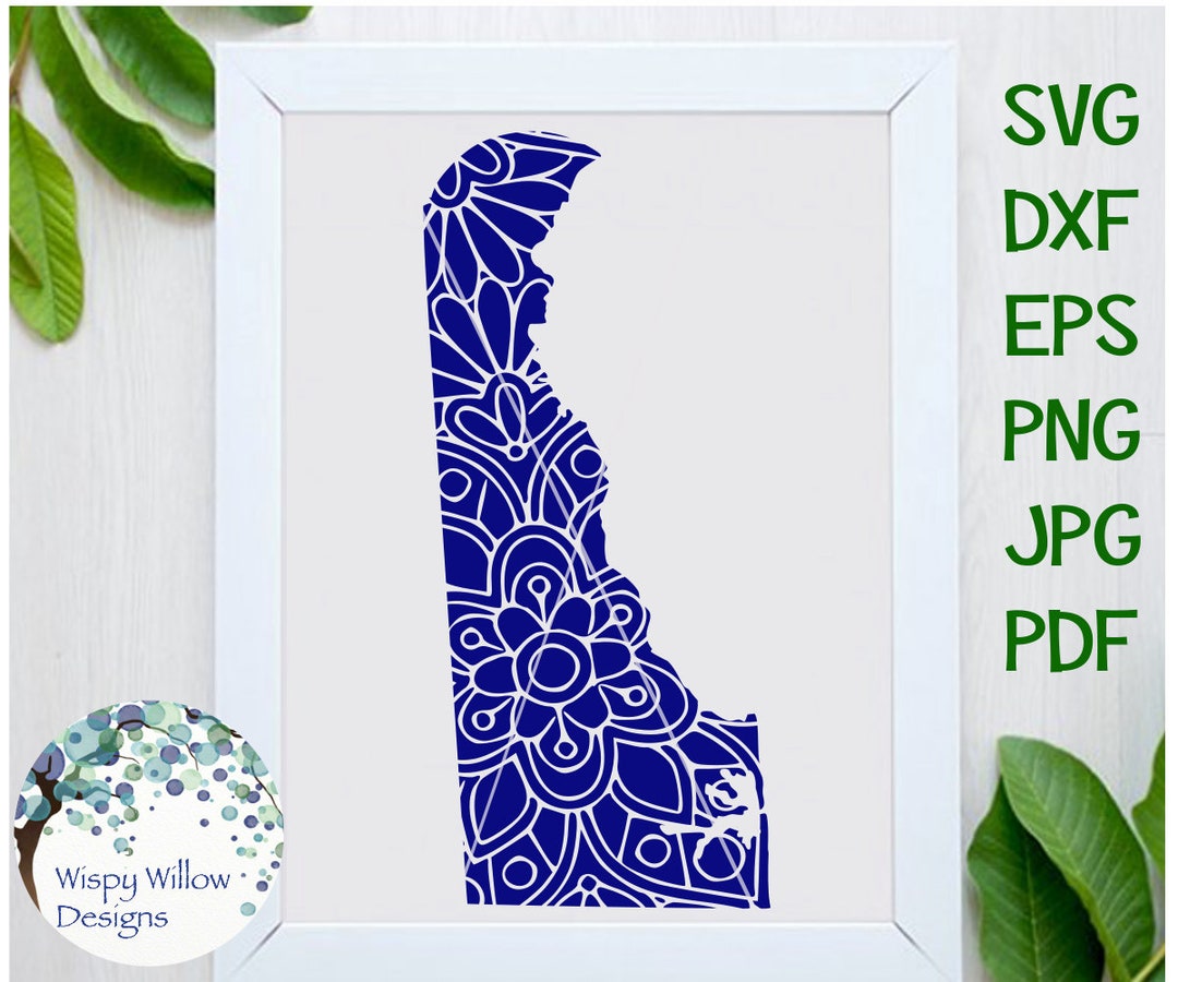 Delaware SVG, Mandala Svg, DXF Pdf Png Digital Download File, Floral ...