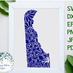 Delaware SVG, Mandala Svg, DXF Pdf Png Digital Download File, Floral ...