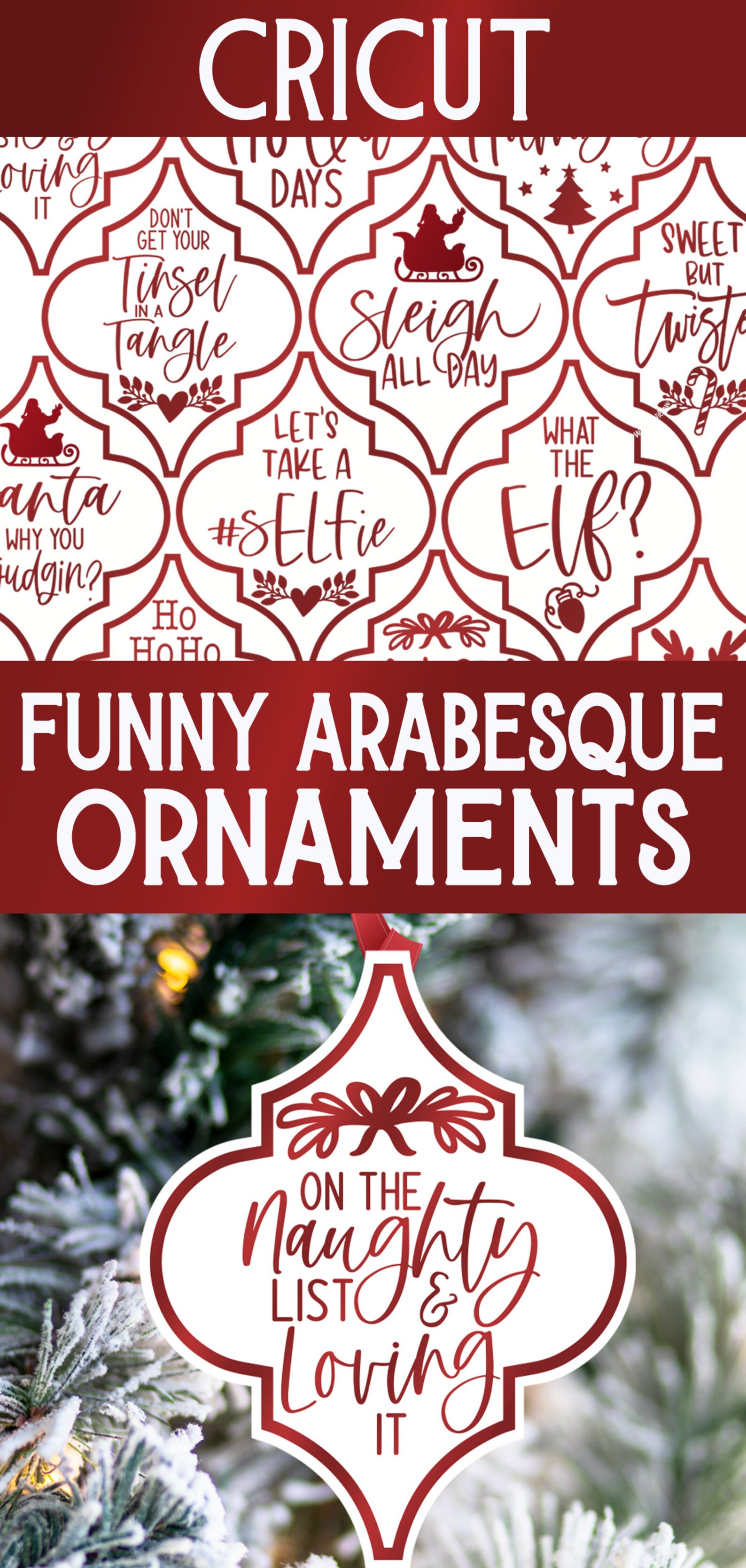 Funny Arabesque Christmas Ornament SVG Bundle on the Naughty - Etsy