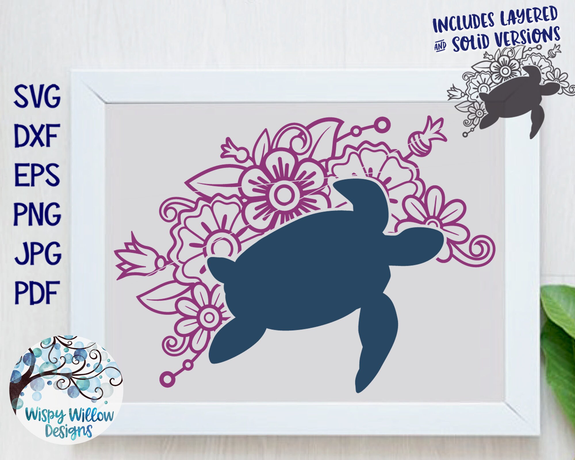Turtle with Flowers SVG Turtle Mandala SVG Save the Turtles | Etsy
