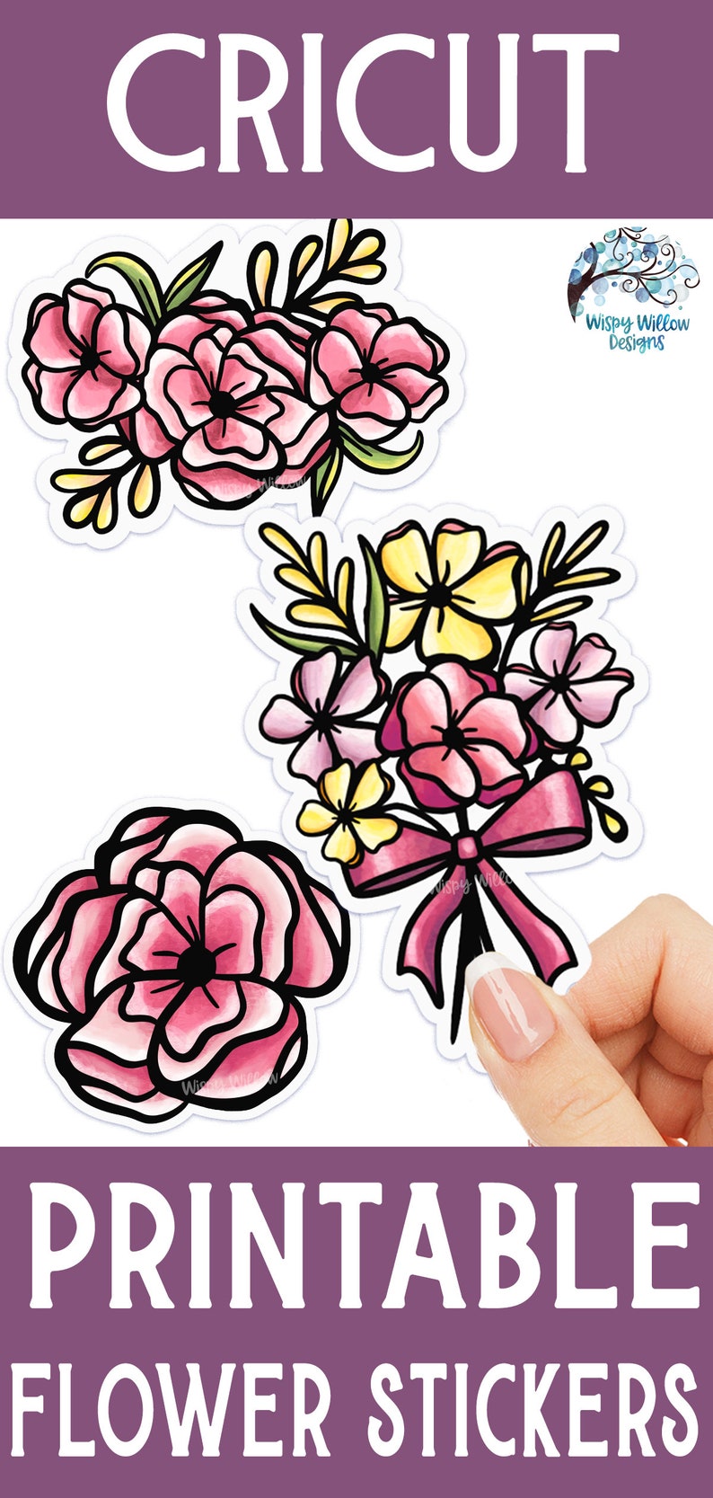Flower Stickers PNG Printable Flower Stickers Floral - Etsy