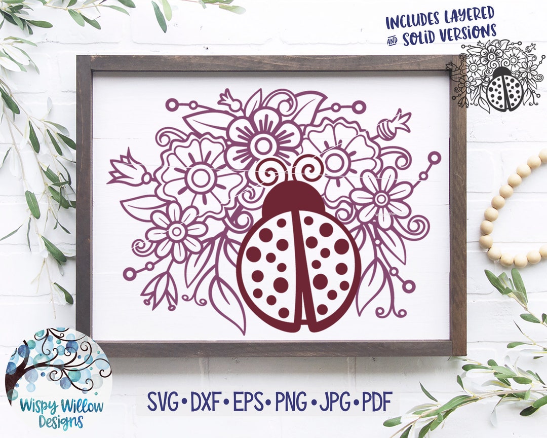 Ladybug and Flower Mandala SVG, Png, Ladybug SVG, Lady Bug Mandala ...