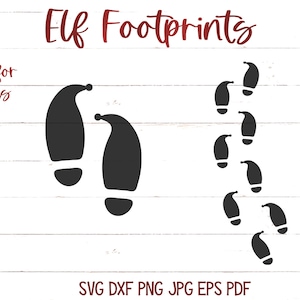 Elf Footprints SVG for Cricut, Elves Tracks, Christmas Elf Shoe Print ...