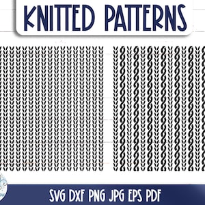Knitted Pattern SVG Bundle, Knitting Yarn Texture PNG, Cable Stitch ...