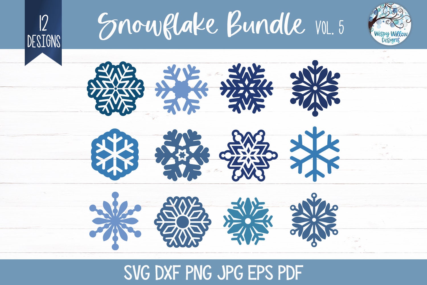 Snowflakes SVG File Bundle for Cricut, Snow SVG, Winter Clipart ...