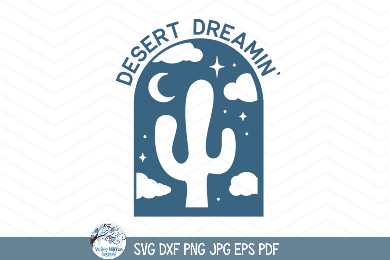 Desert Dreamin SVG for Cricut, Night Sky Cactus, Magical Celestial Moon ...