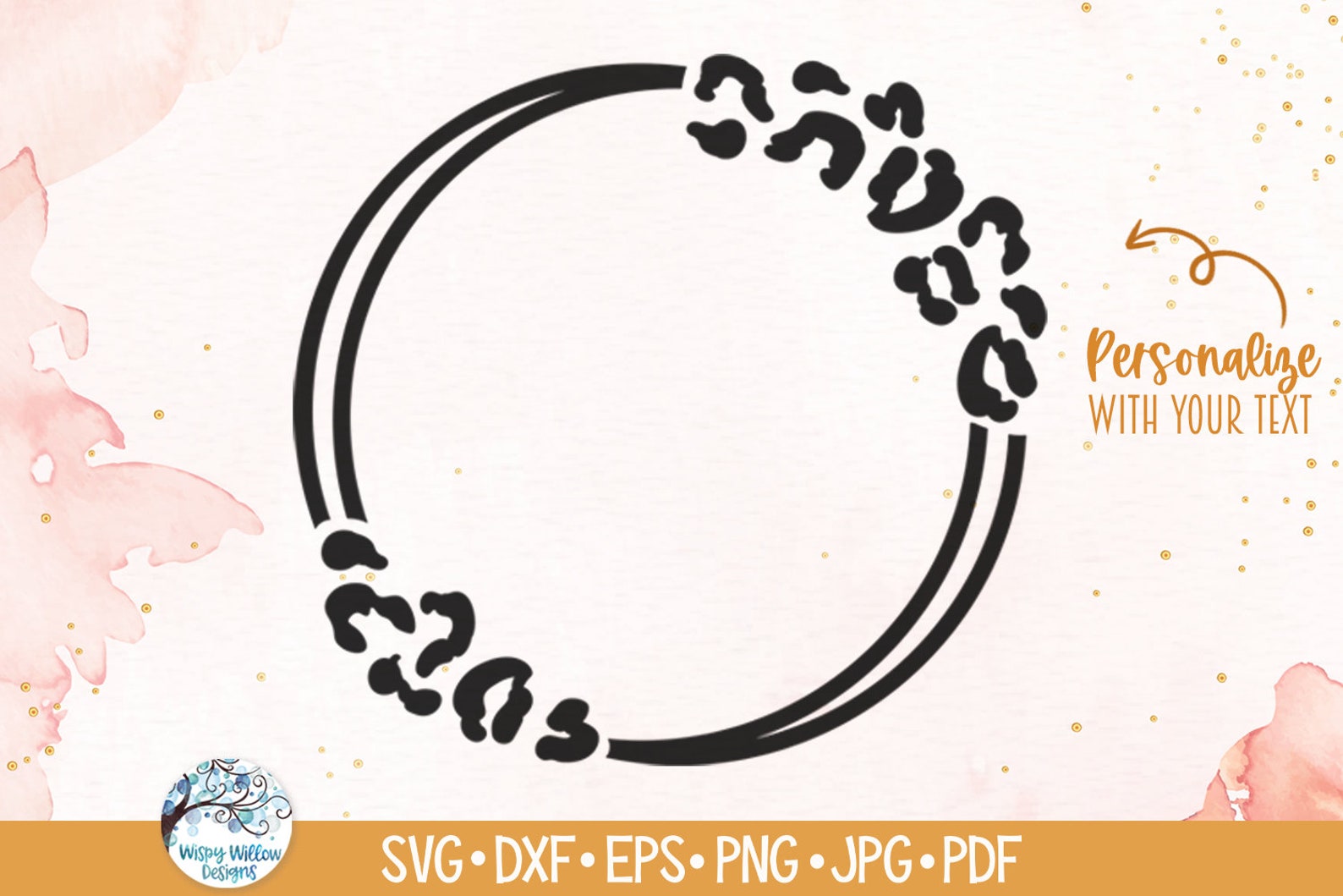 Leopard Print Frame SVG Bundle for Cricut, Animal Print Circle Border ...