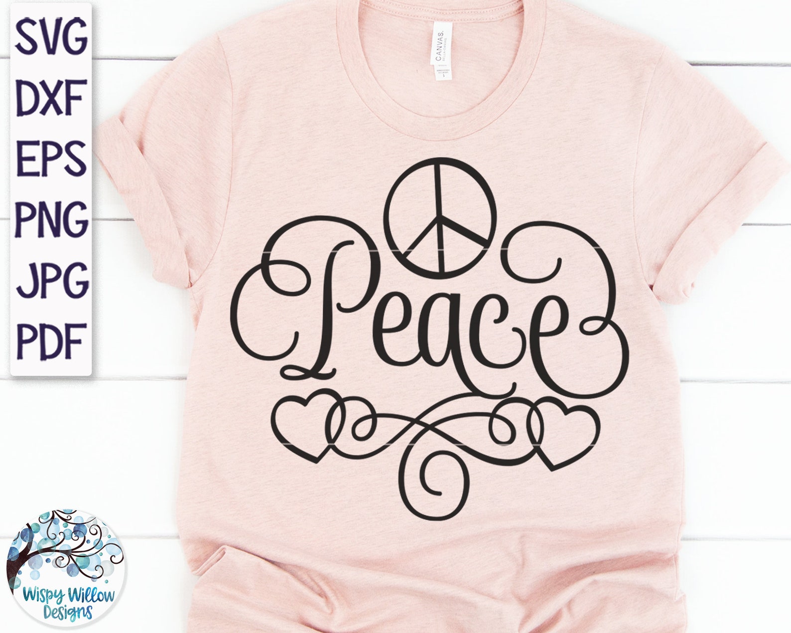Peace SVG Peace Sign SVG Swirly Cursive Peace Svg Peace | Etsy