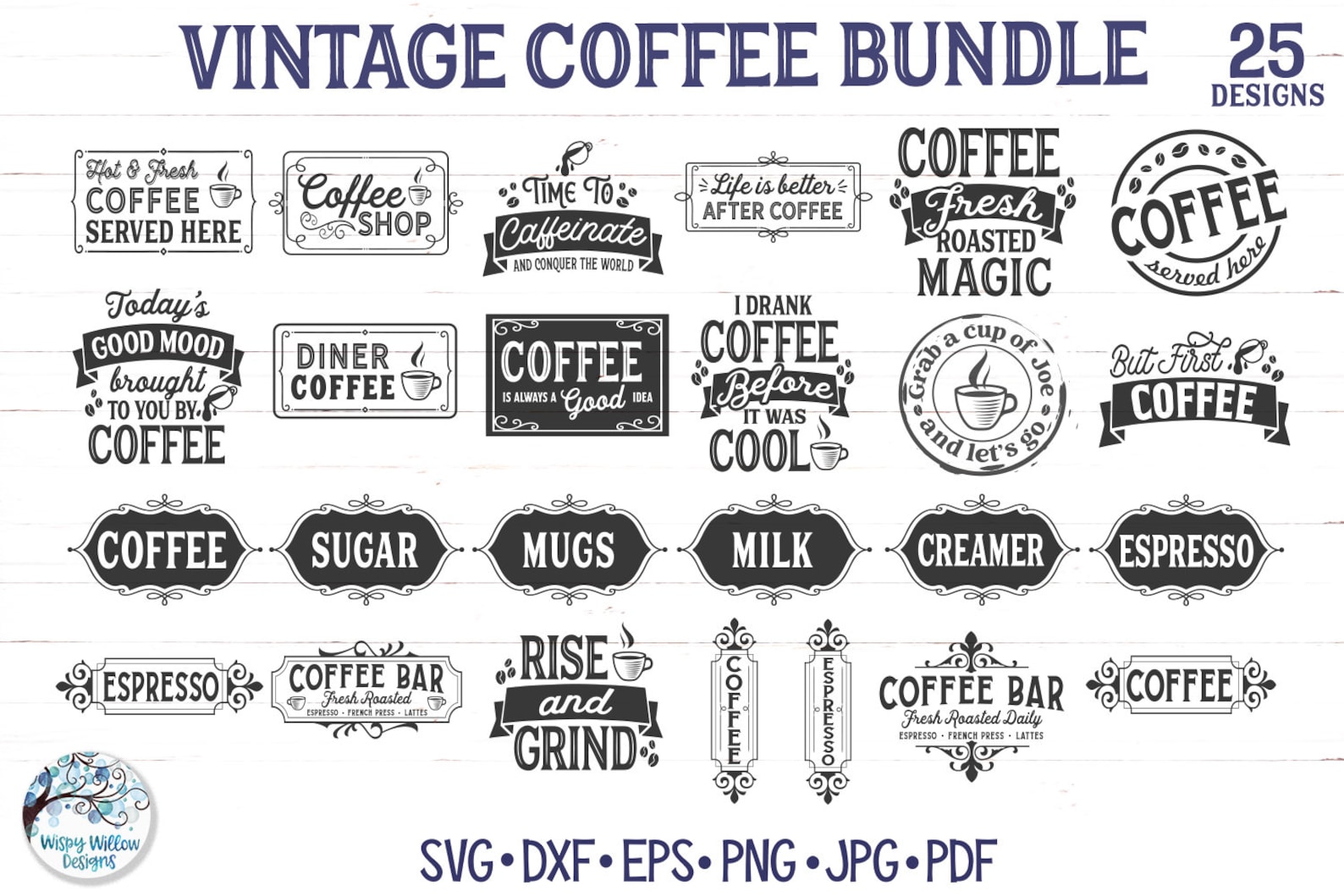Vintage Coffee SVG Bundle Coffee Signs PNG Kitchen Signs - Etsy