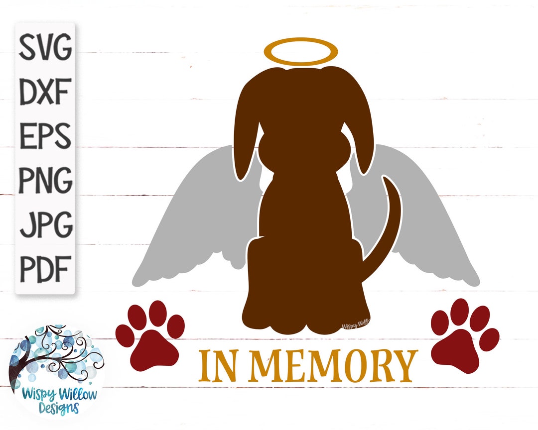 In Memory Dog SVG, Angel Dog Svg, in Memory, Dog Svg, Dog Decal Design ...