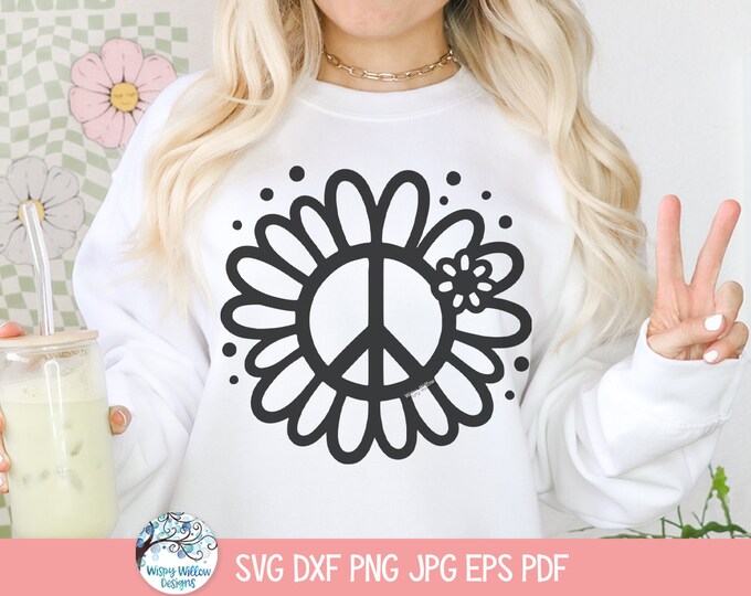Peace Svg, Hippie Svg, Peace Sign Svg, Floral Svg, Peace Svg File ...