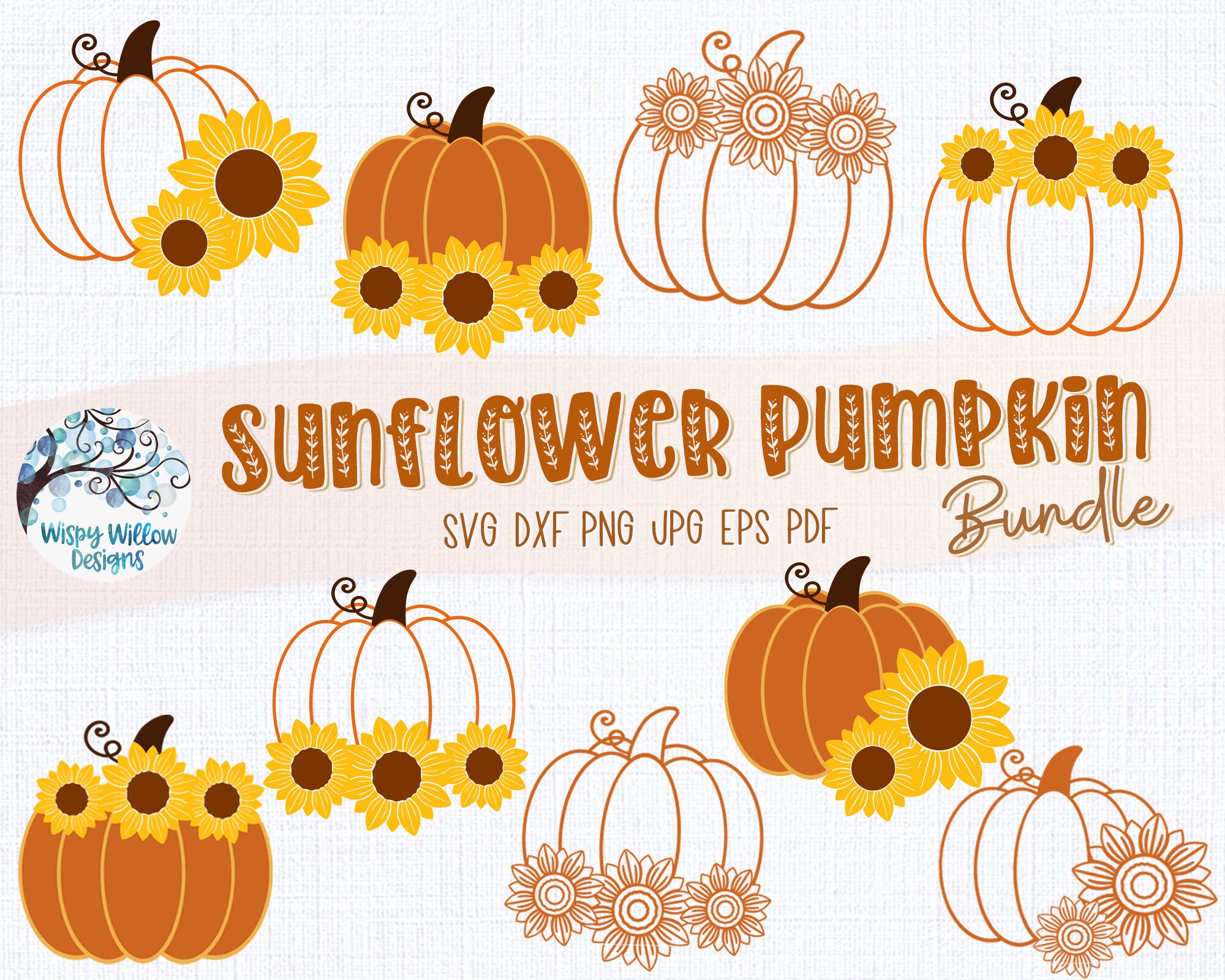 Sunflower Pumpkin SVG Bundle Sunflower Fall SVG Fall Svg | Etsy