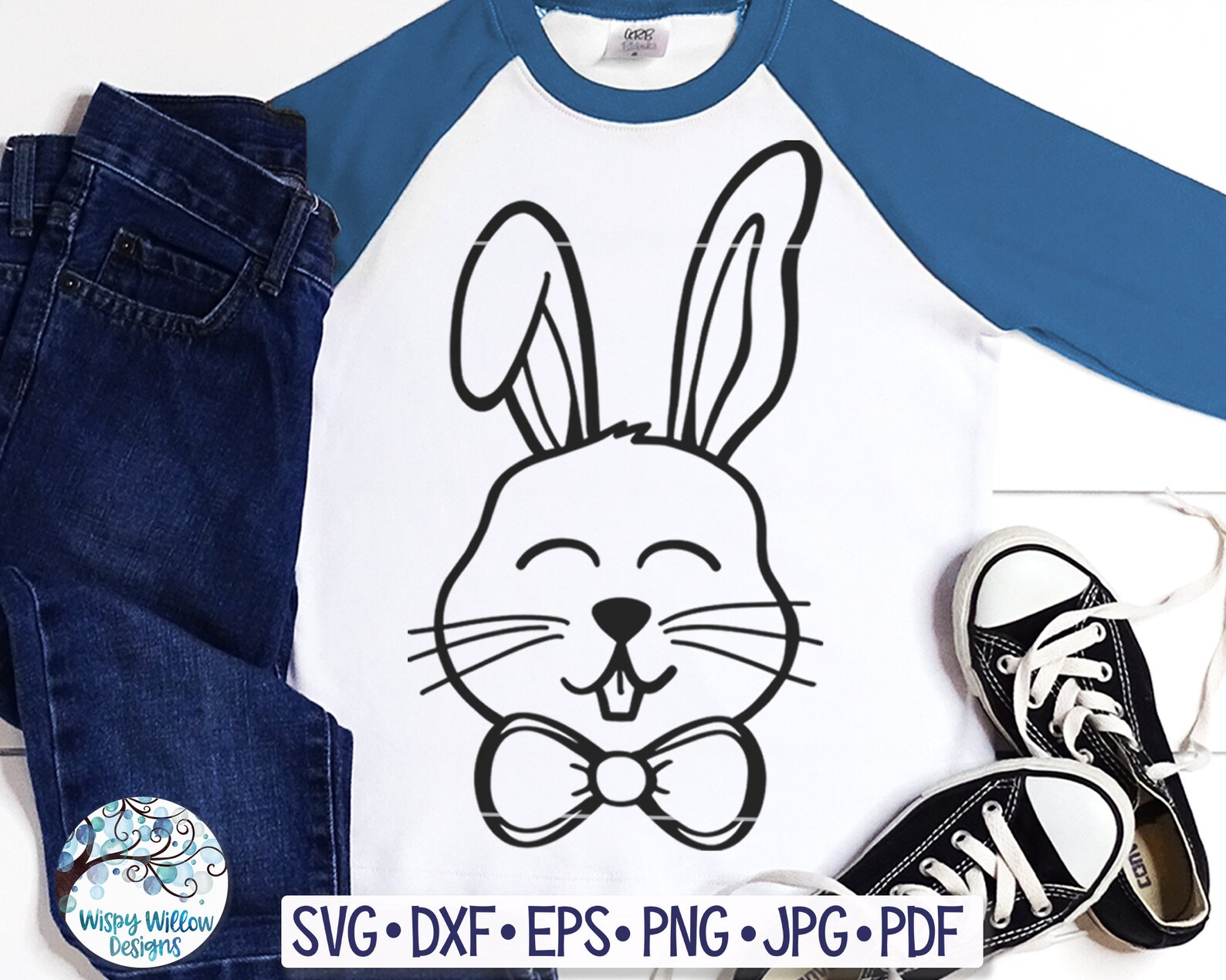 Easter Bunny With Bow SVG, Boy Easter Svg, Easter Svg, Easter Rabbit ...