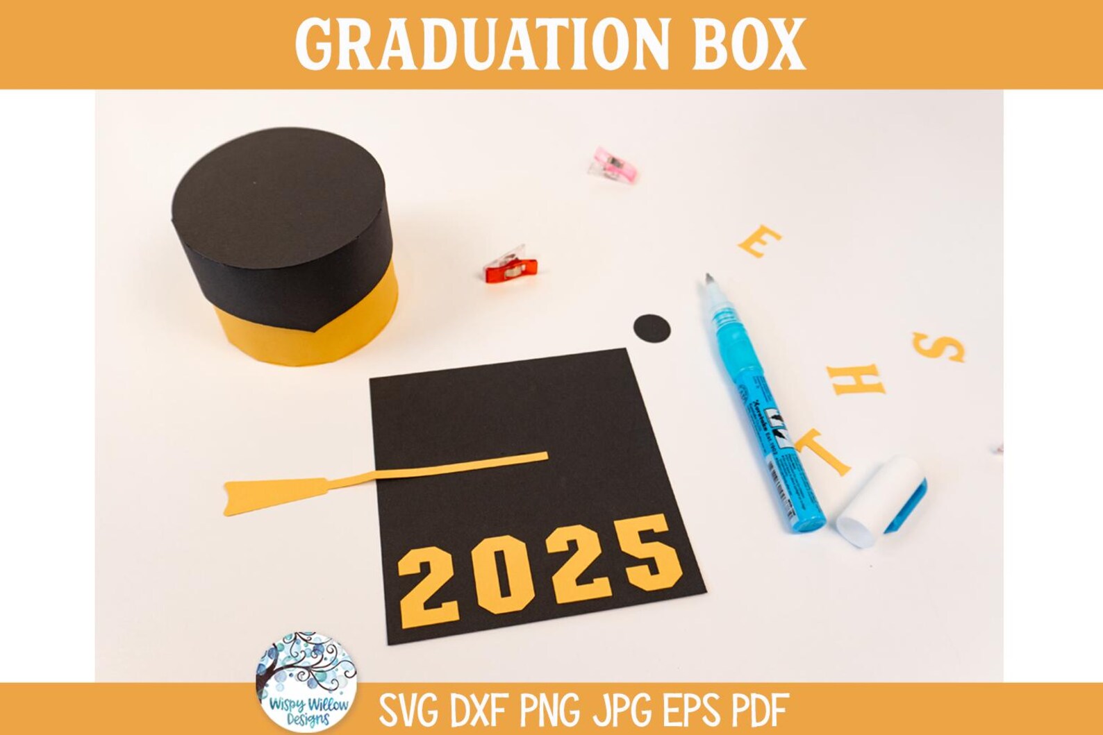 Graduation Cap Box SVG File for Cricut, DIY Papercut Money Holder Gift ...