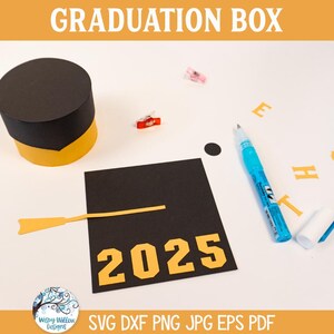 Graduation Cap Box SVG File for Cricut, DIY Papercut Money Holder Gift ...