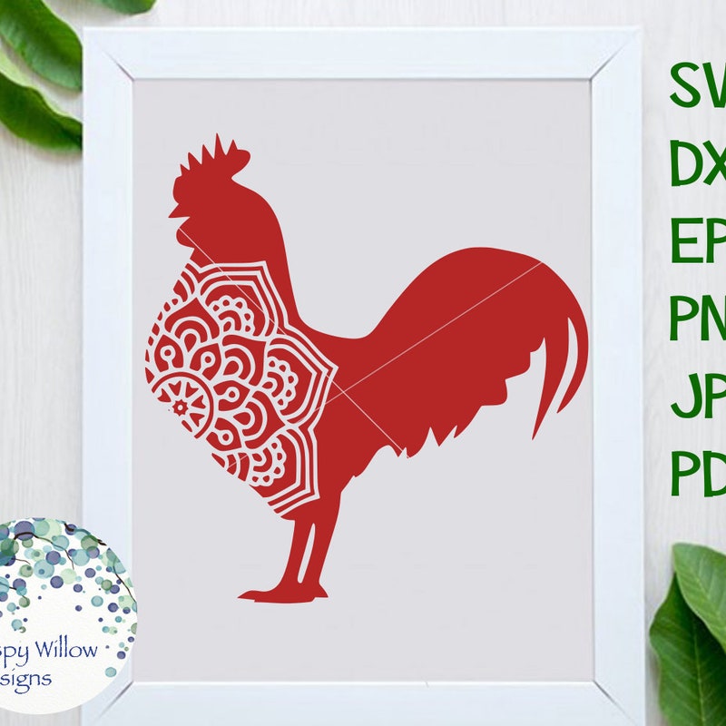 Rooster Mandala Svg - Etsy