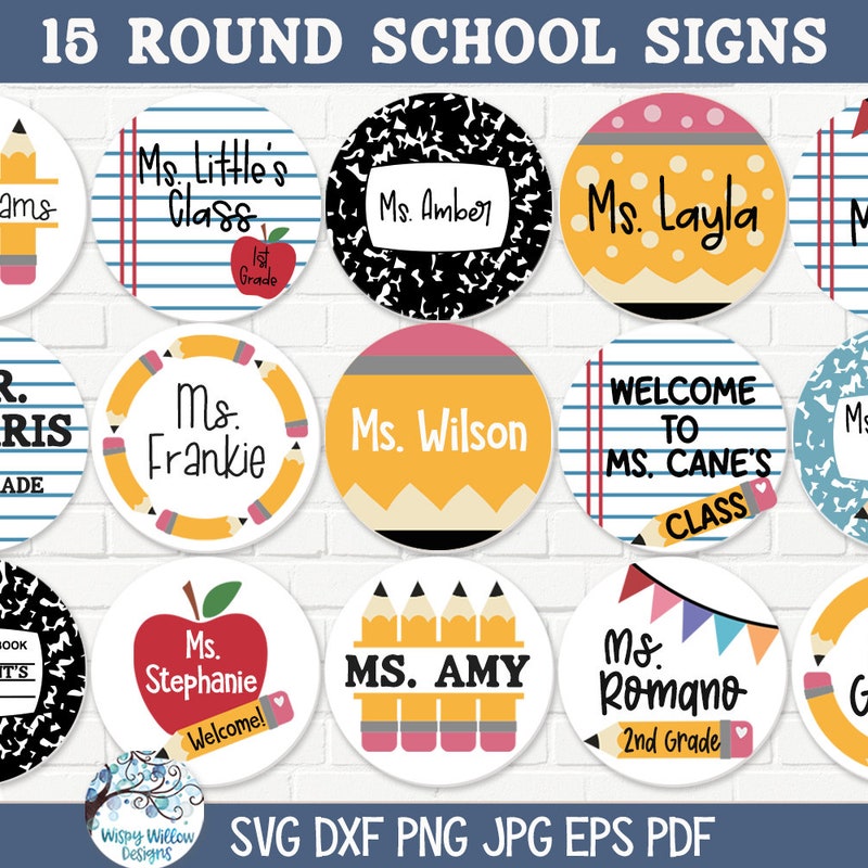 Notebook Round Door Sign - Etsy