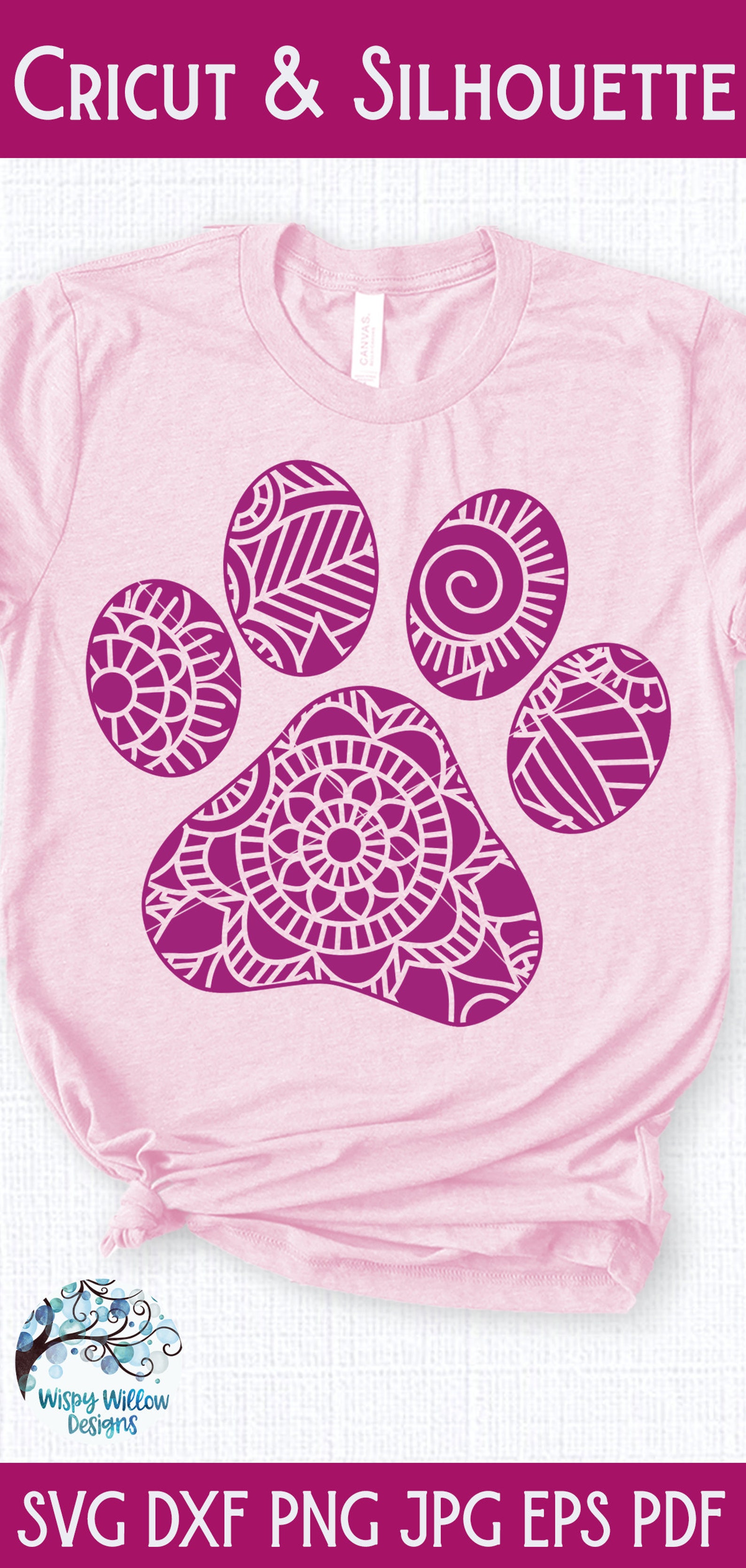 Paw Print Mandala SVG Dog Paw Mandala SVG Paw Print Svg Paw - Etsy