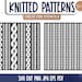 Knitted Pattern SVG Bundle, Knitting Texture Stencils for Cricut, Cable ...