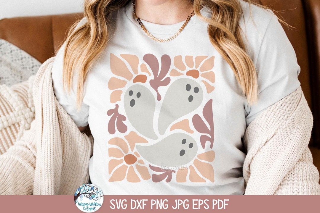 Abstract Ghosts SVG for Cricut, Cute Fall Halloween Shirt Design PNG ...