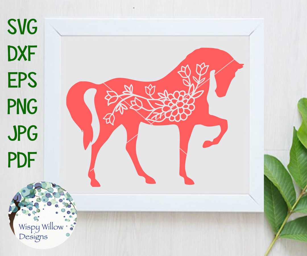 Horse Floral SVG, DXF, Jpg, Png, Eps, Horse SVG, Digital Download File ...