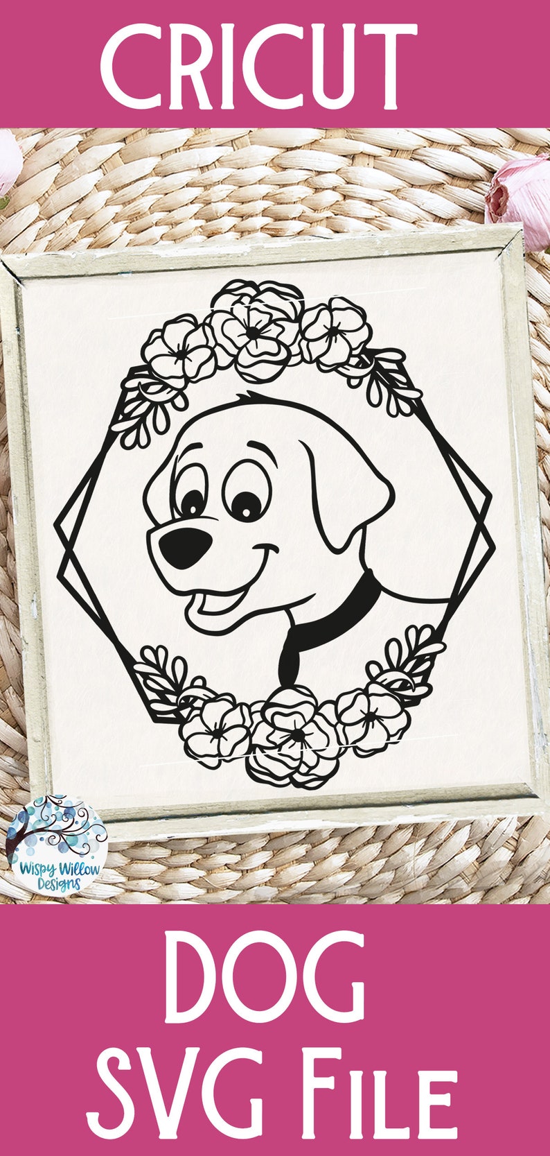 Dog With Flowers SVG Floral Dog Svg Puppy Svg Dog Sign Svg - Etsy