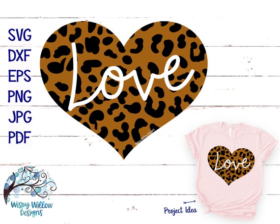 Leopard Love Heart Svg Leopard Heart Svg Dxf Png Etsy