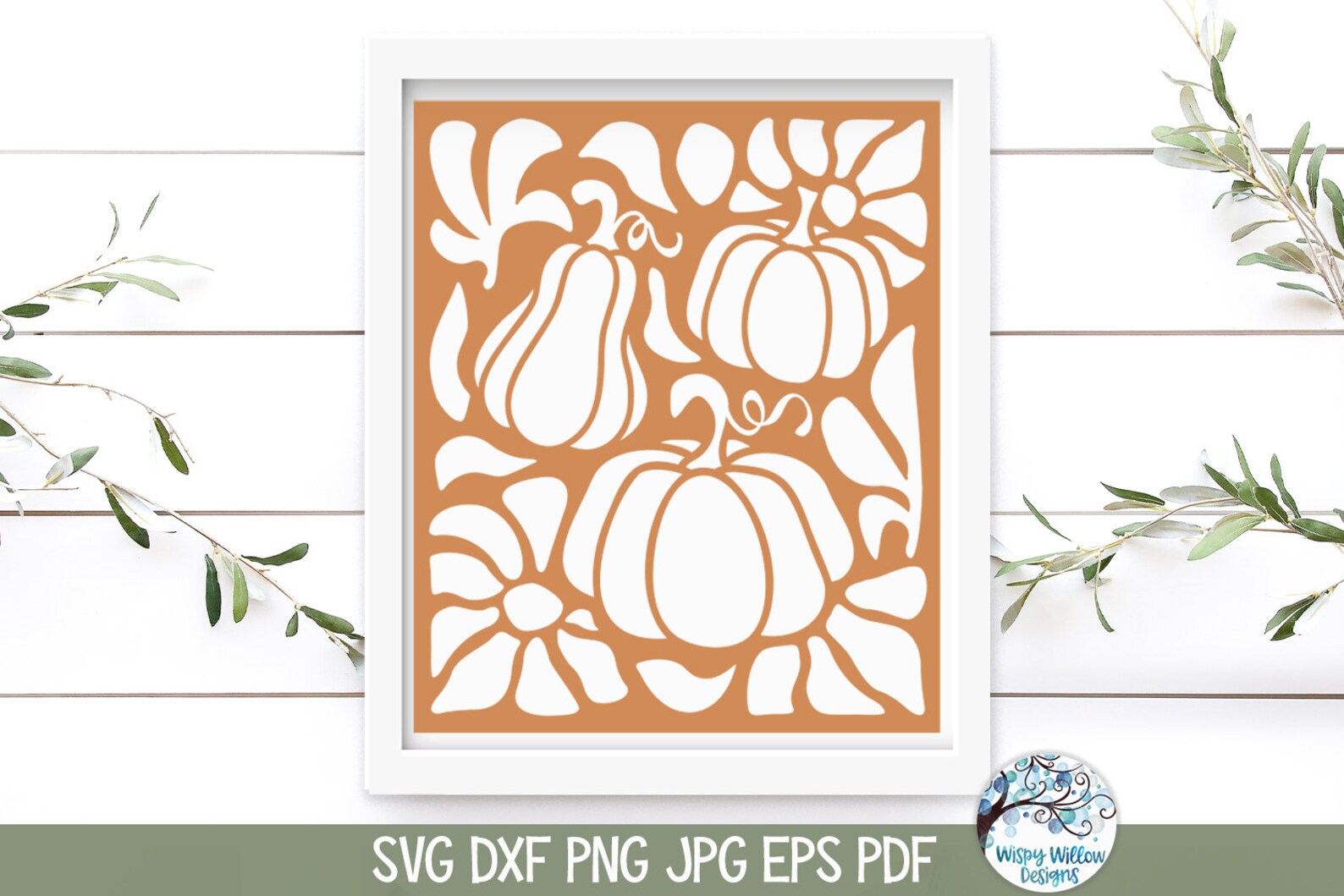 Boho Pumpkin Sign SVG for Cricut, Fall Pumpkins With Flowers, Autumn ...