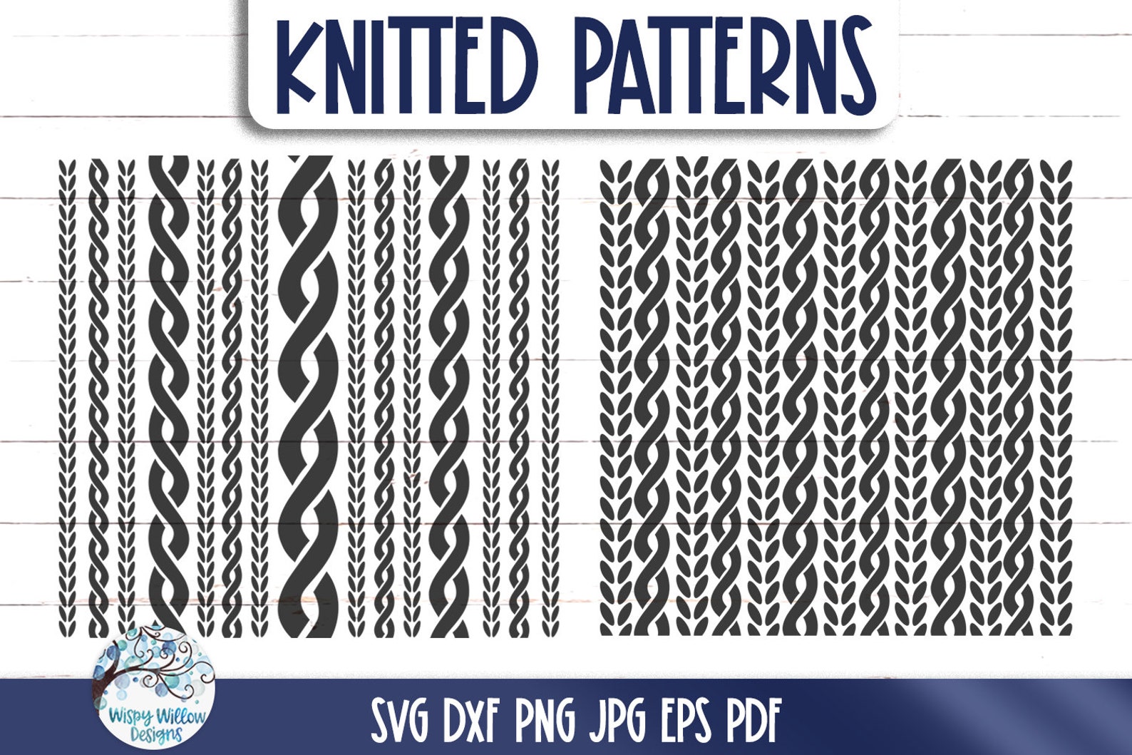 Knitted Pattern SVG Bundle, Knitting Yarn Texture PNG, Cable Stitch ...