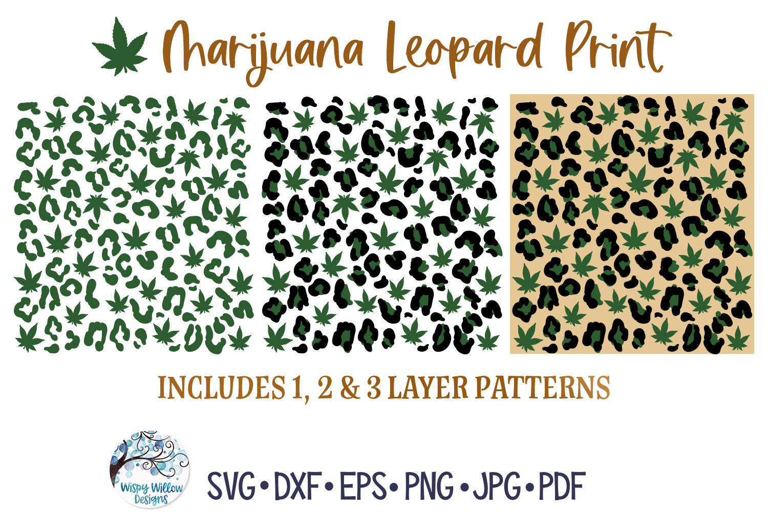 Marijuana Leopard Print SVG Bundle for Cricut, Cannabis Animal Print ...