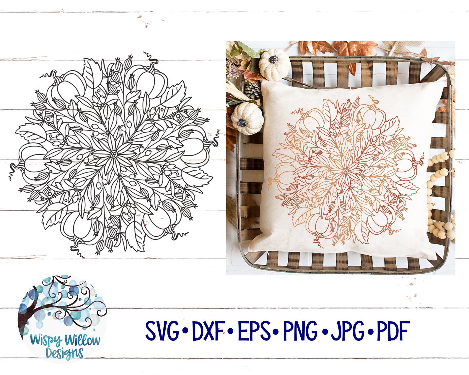 Pumpkin Mandala SVG, Fall Svg, Fall Mandala Svg, Fall Zentangle ...