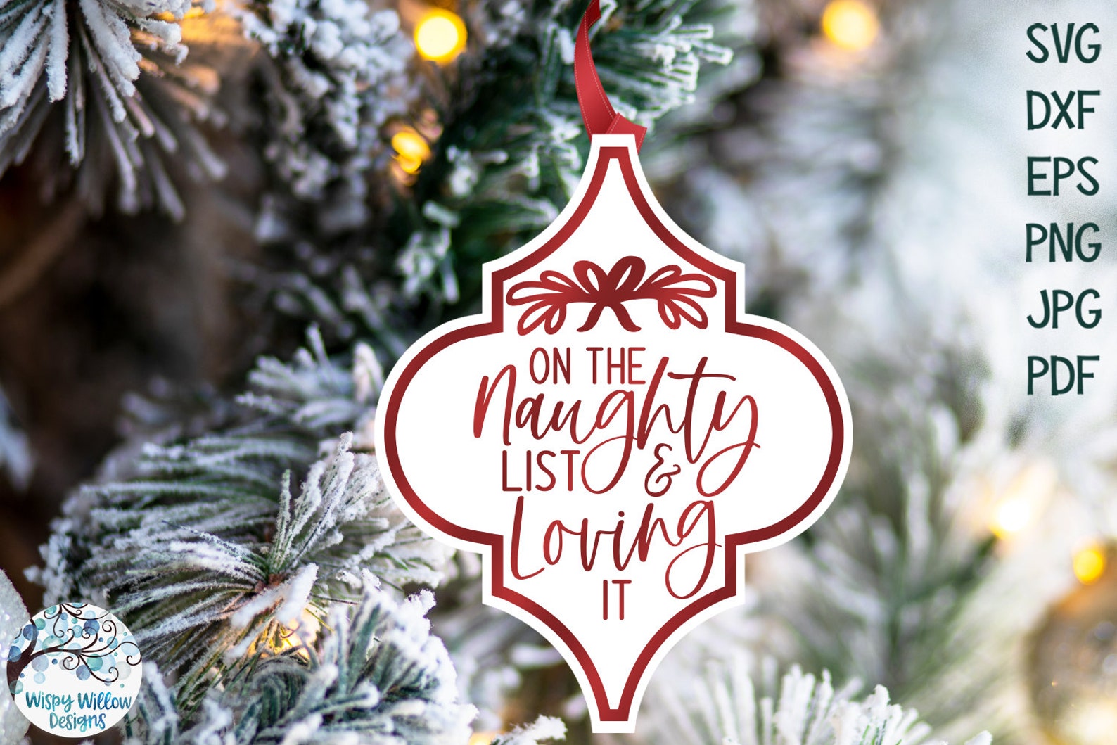 Funny Arabesque Christmas Ornament SVG Bundle on the Naughty - Etsy