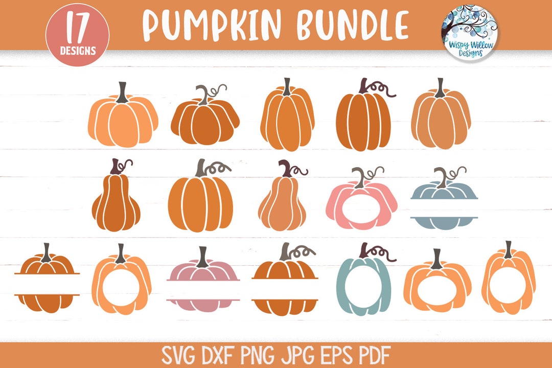 Pumpkin SVG Bundle for Cricut, Halloween Pumpkin Clipart PNG, Fall ...