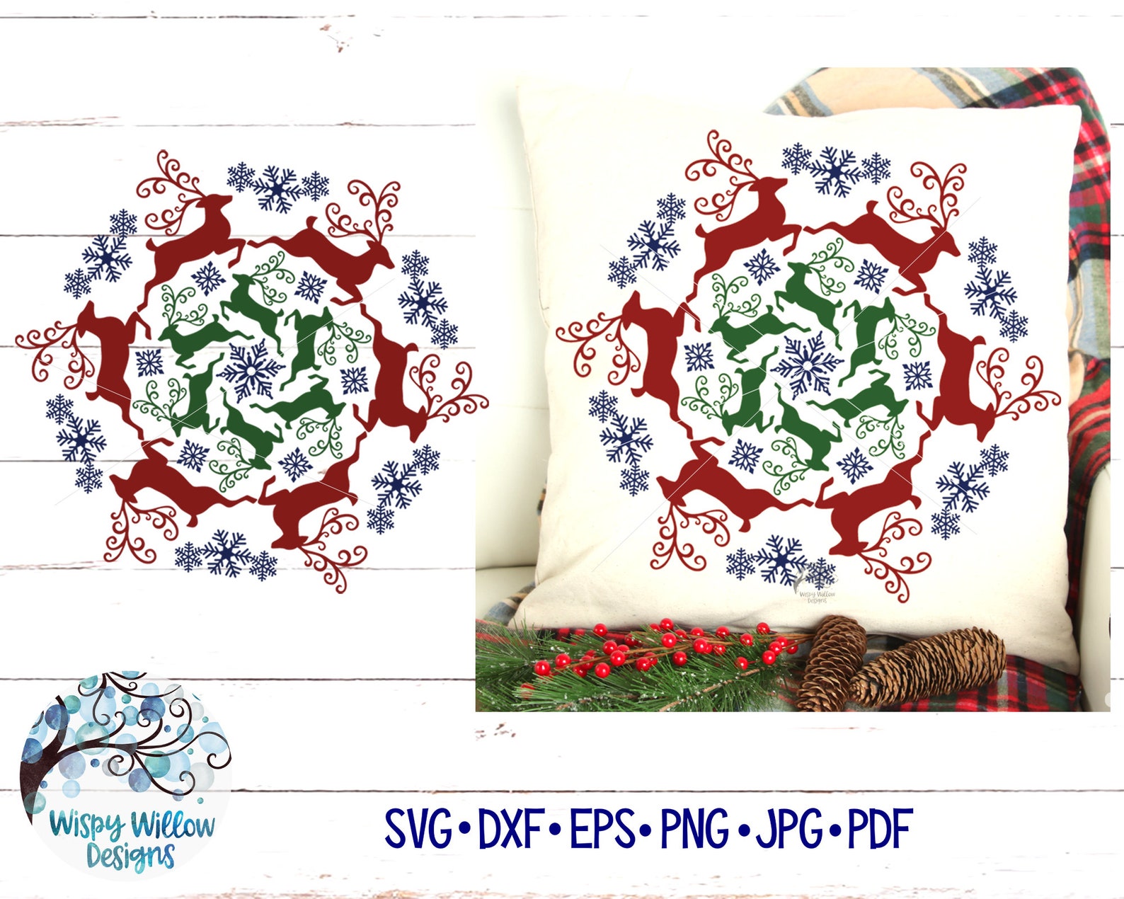 Reindeer Mandala SVG Christmas Mandala Svg Winter Mandala - Etsy