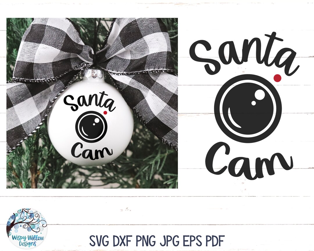 Santa Cam SVG, Simple Santa Cam Ornament SVG, Christmas Cam Decal File ...