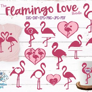 Flamingo Love SVG Bundle Flamingo SVG Flamingos Split - Etsy